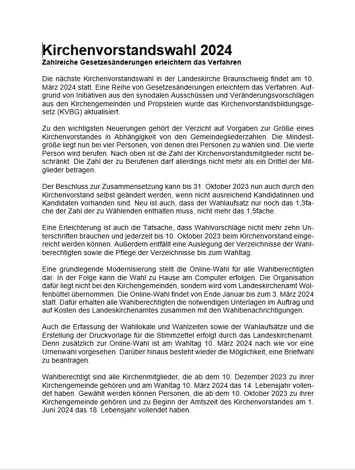 Kirche mit mir – Wahl 2024 – Öffentlichkeitsarbeit