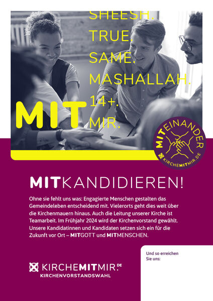Kirche mit mir – Wahl 2024 – Plakate Mitkandidieren