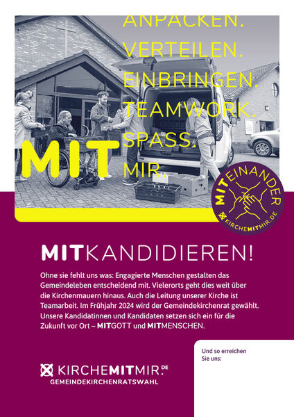 Kirche mit mir – Wahl 2024 – Plakate Mitkandidieren